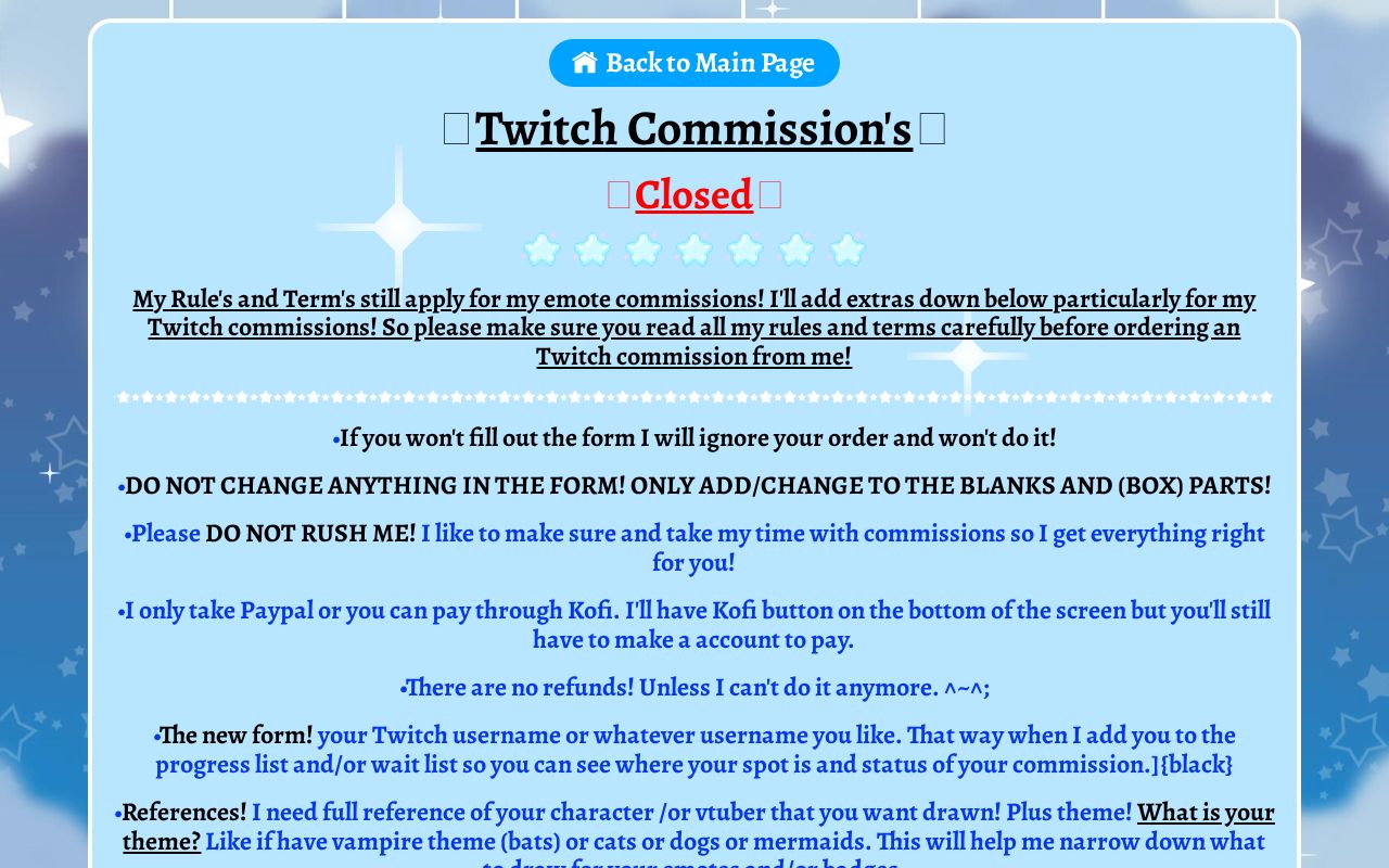 Twitch Commissions